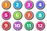 Numbers 1 - 12