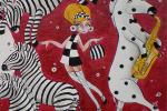 Una zebra a pois