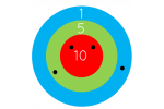 Jeu de la cible: 1, 5, 10