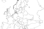 Mapa polityczna Europy - Dania i Węgry.