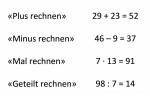 Begriffe mathematische Operationen