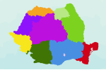Harta României cu regiuni