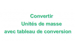Convertis les unités de masse en vous aidant du tableau de conversion.