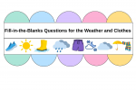 Weather Conditions and Clothing :Fill-in-the-Blanks Questions for the ...